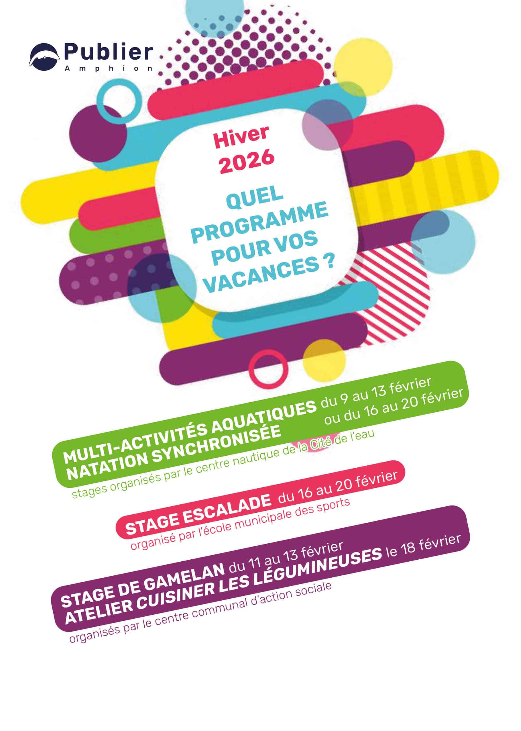 Vacances d'hiver : le programme - Ville de Publier