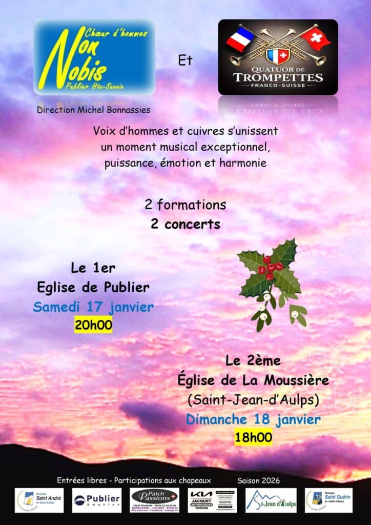 Concert Non Nobis le 17 janvier - Ville de Publier