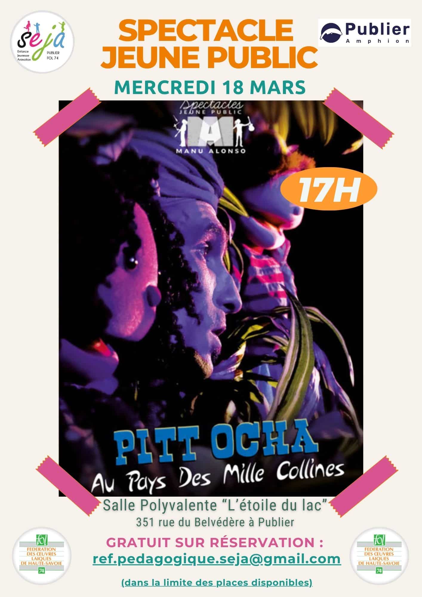 Spectacle enfance Pitt Ocha au pays des mille collines le 18 mars ...